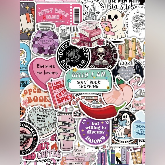 Design | 5pc Colorful Bookthemed Sticker Set Spicy Reads | Poshmark